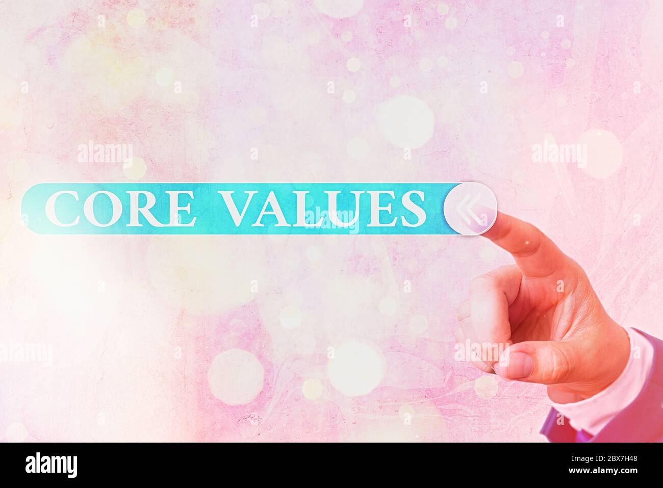 Writing note showing Core Values. Business concept for principles which ...