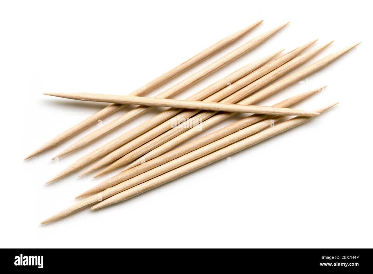 Toothpicks isolated on white. Top view Stock Photo - Alamy