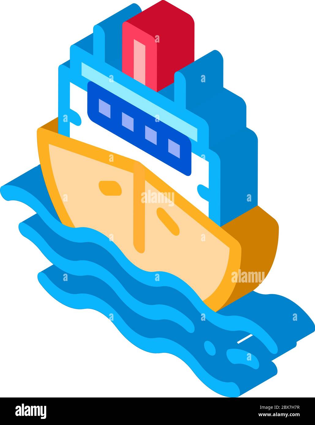 Cruise Vessel isometric icon vector illustration Stock Vector Image ...