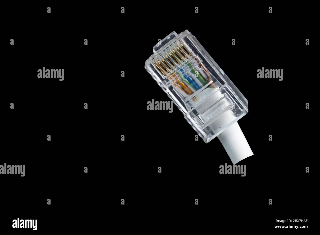 Close up view of cable network connection, internet communication and ...