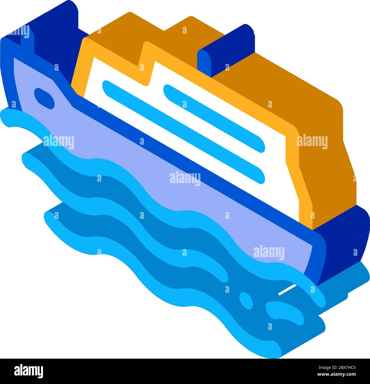 Pleasure Boat isometric icon vector illustration Stock Vector Image ...