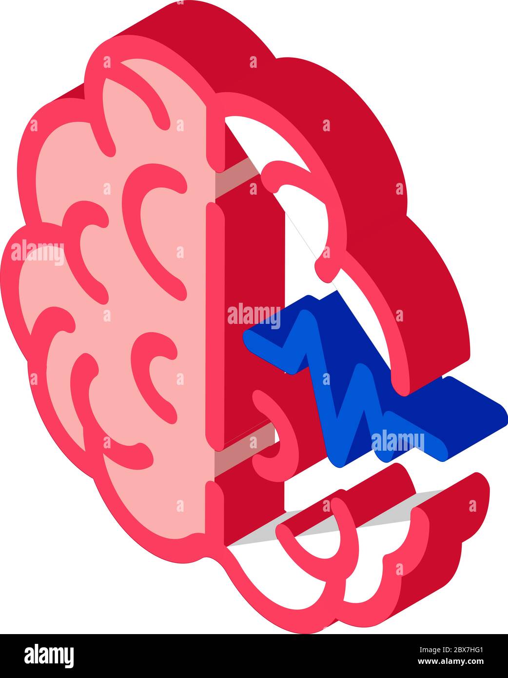 Brain Impulse isometric icon vector illustration Stock Vector Image & Art - Alamy