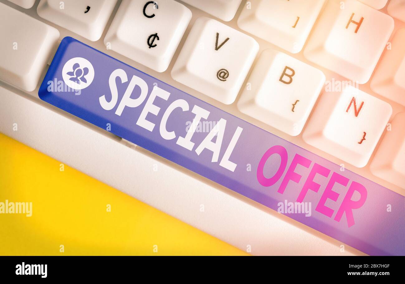 Conceptual hand writing showing Special Offer. Concept meaning selling ...