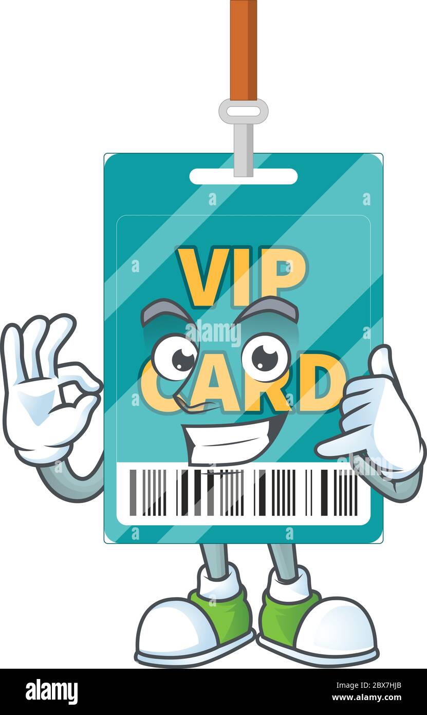 cartoon picture of VIP pass card make a call gesture Stock Vector Image ...