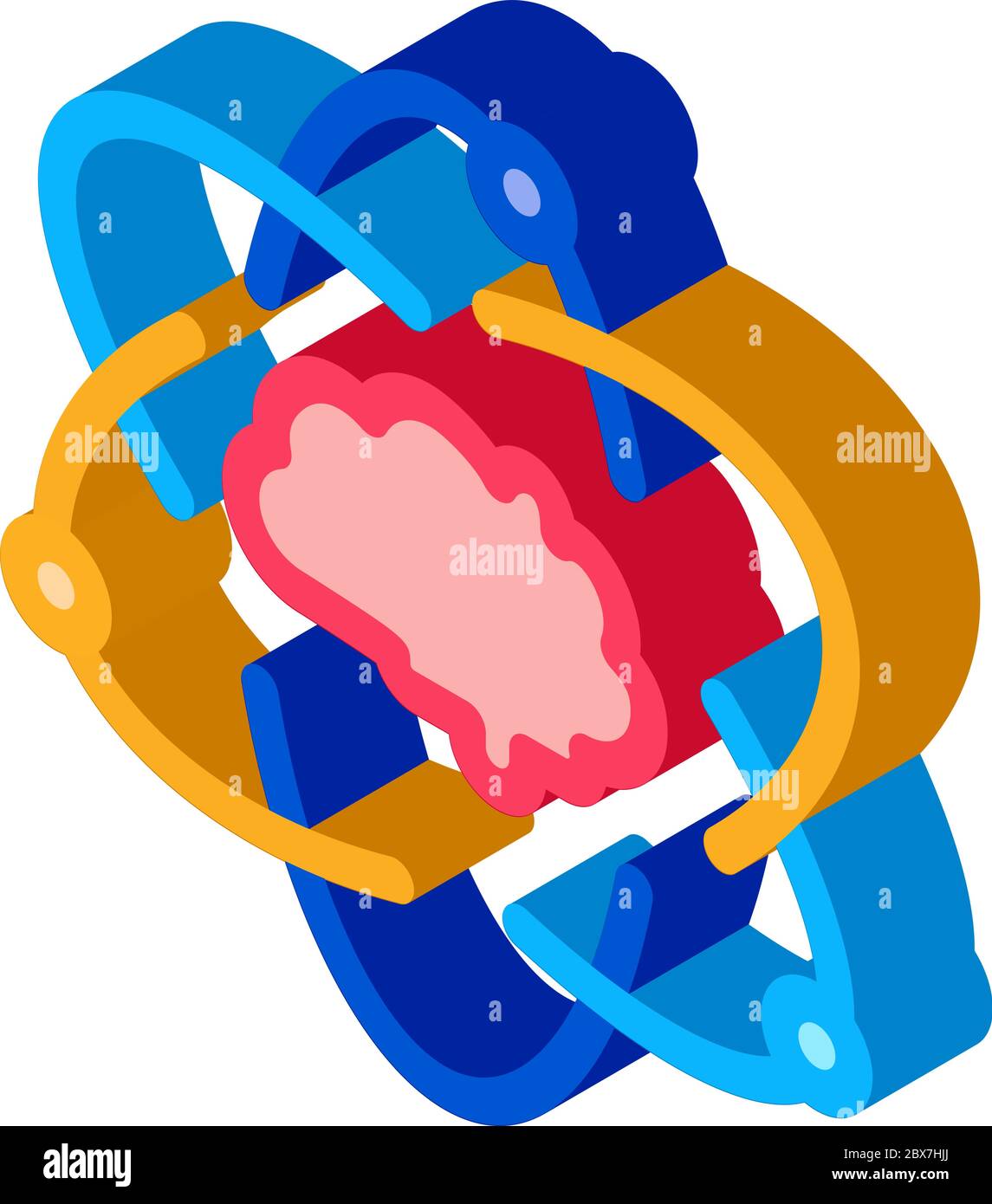 Atom Human Brain isometric icon vector illustration Stock Vector Image ...