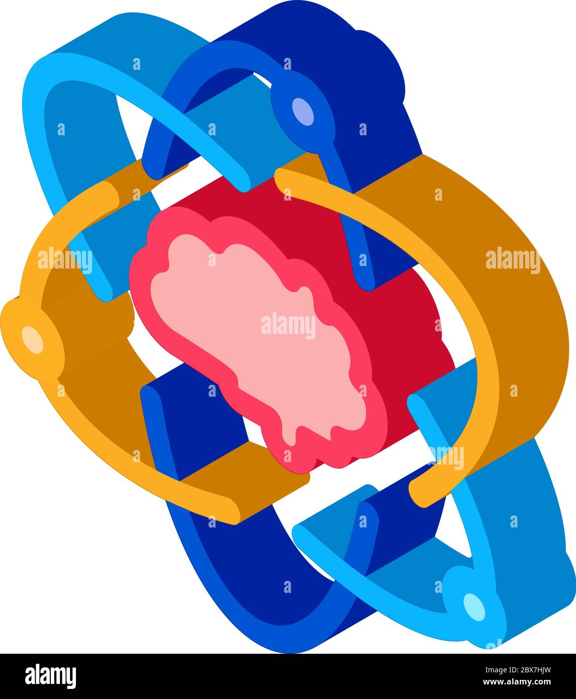 Atom Human Brain isometric icon vector illustration Stock Vector Image ...