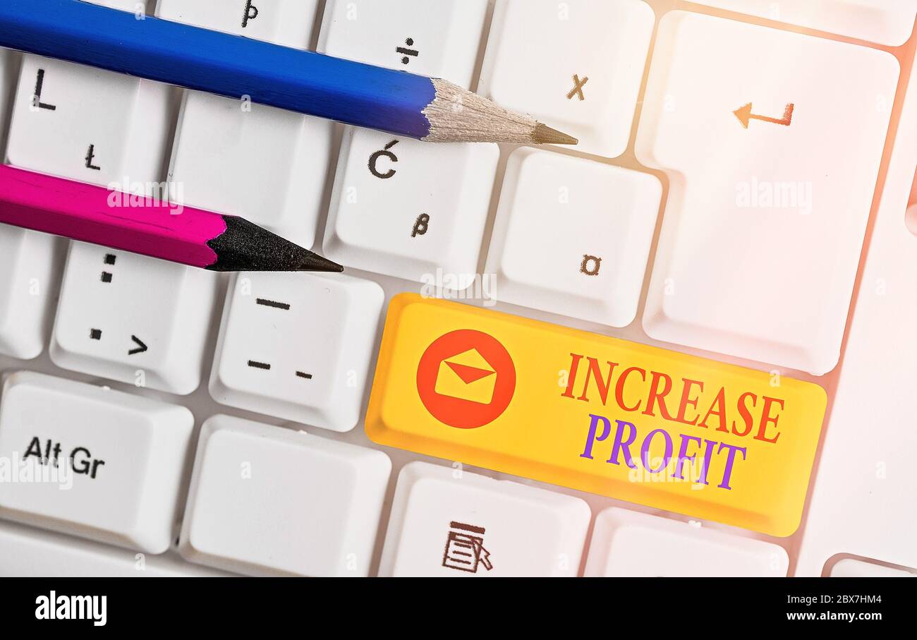 Handwriting text Increase Profit. Conceptual photo growth in amount of ...