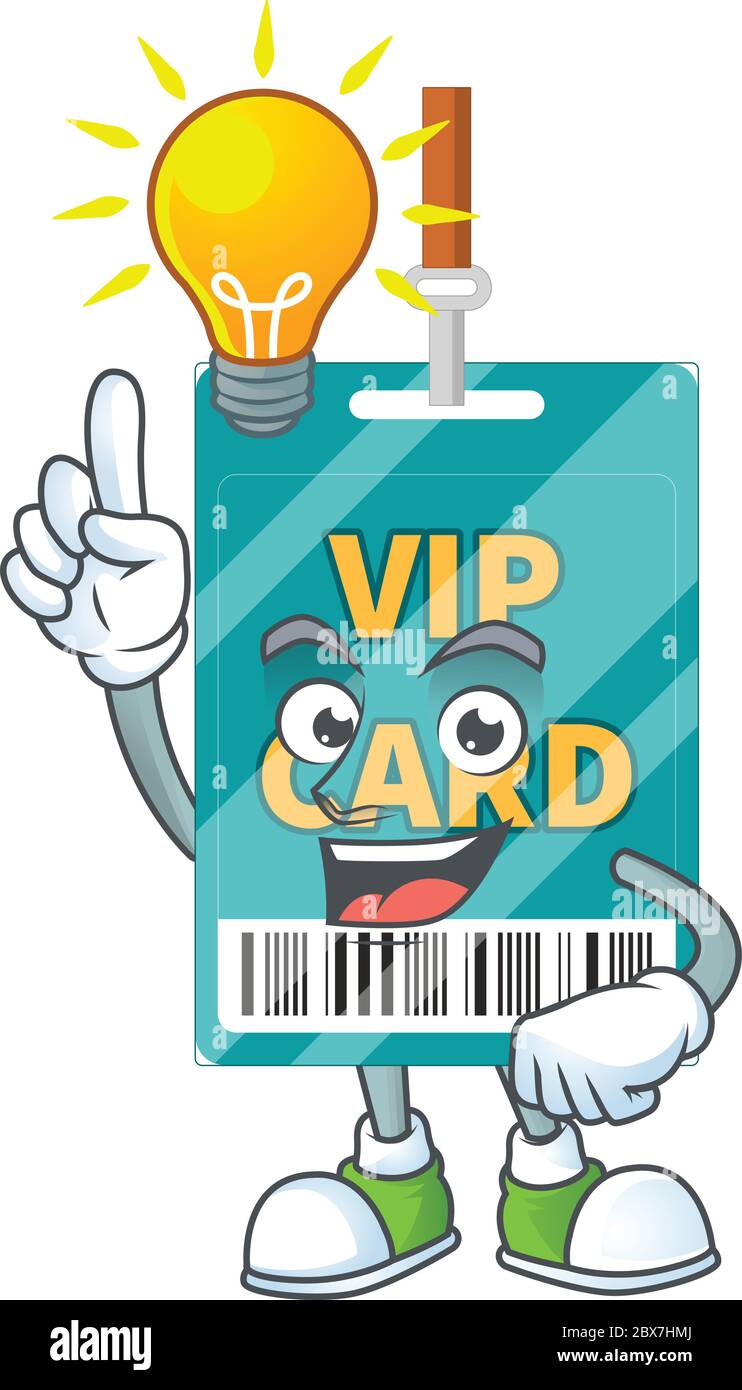 A brilliance VIP pass card cartoon design concept have an idea Stock ...