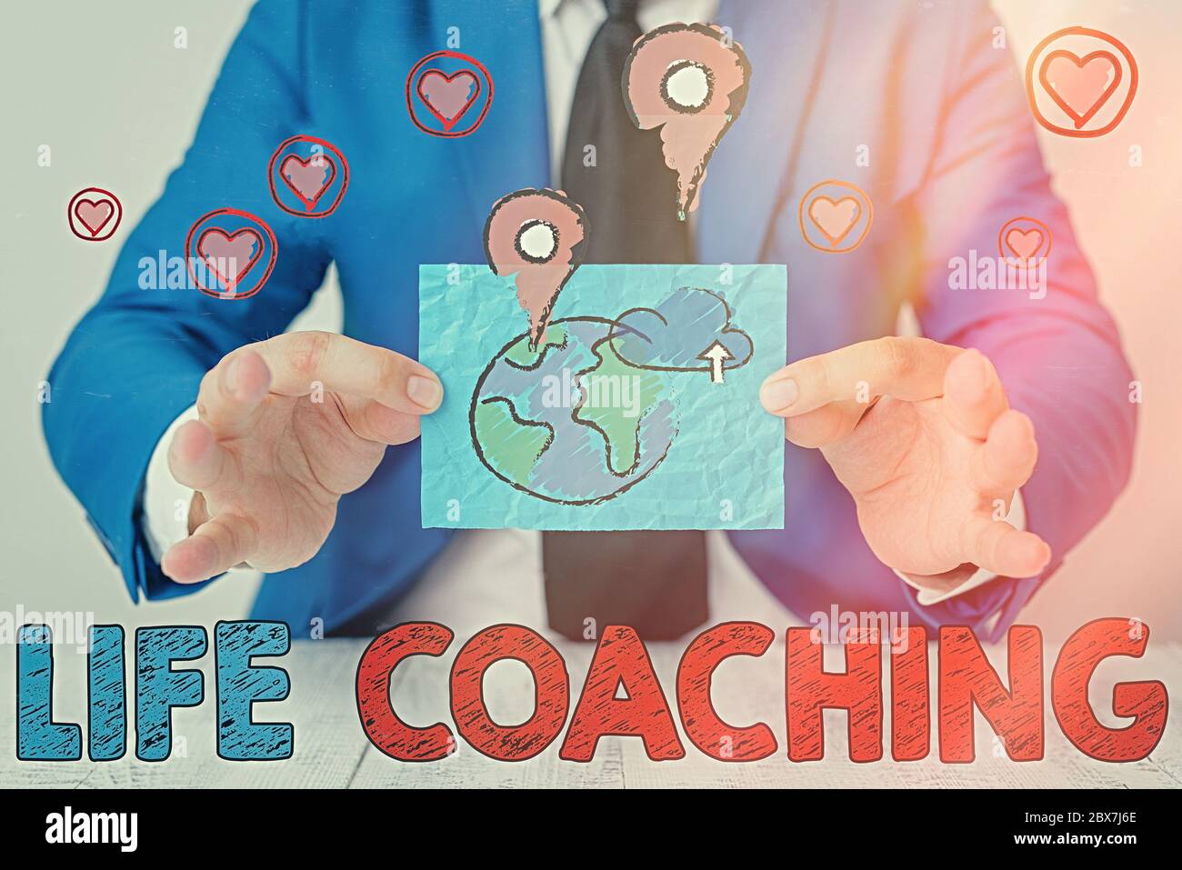 Writing note showing Life Coaching. Business concept for Encouragement ...