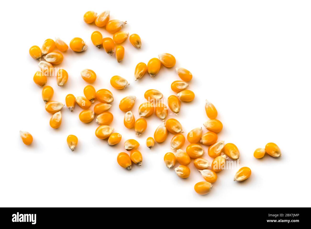 Popping corn, top view, isolated on white Stock Photo - Alamy