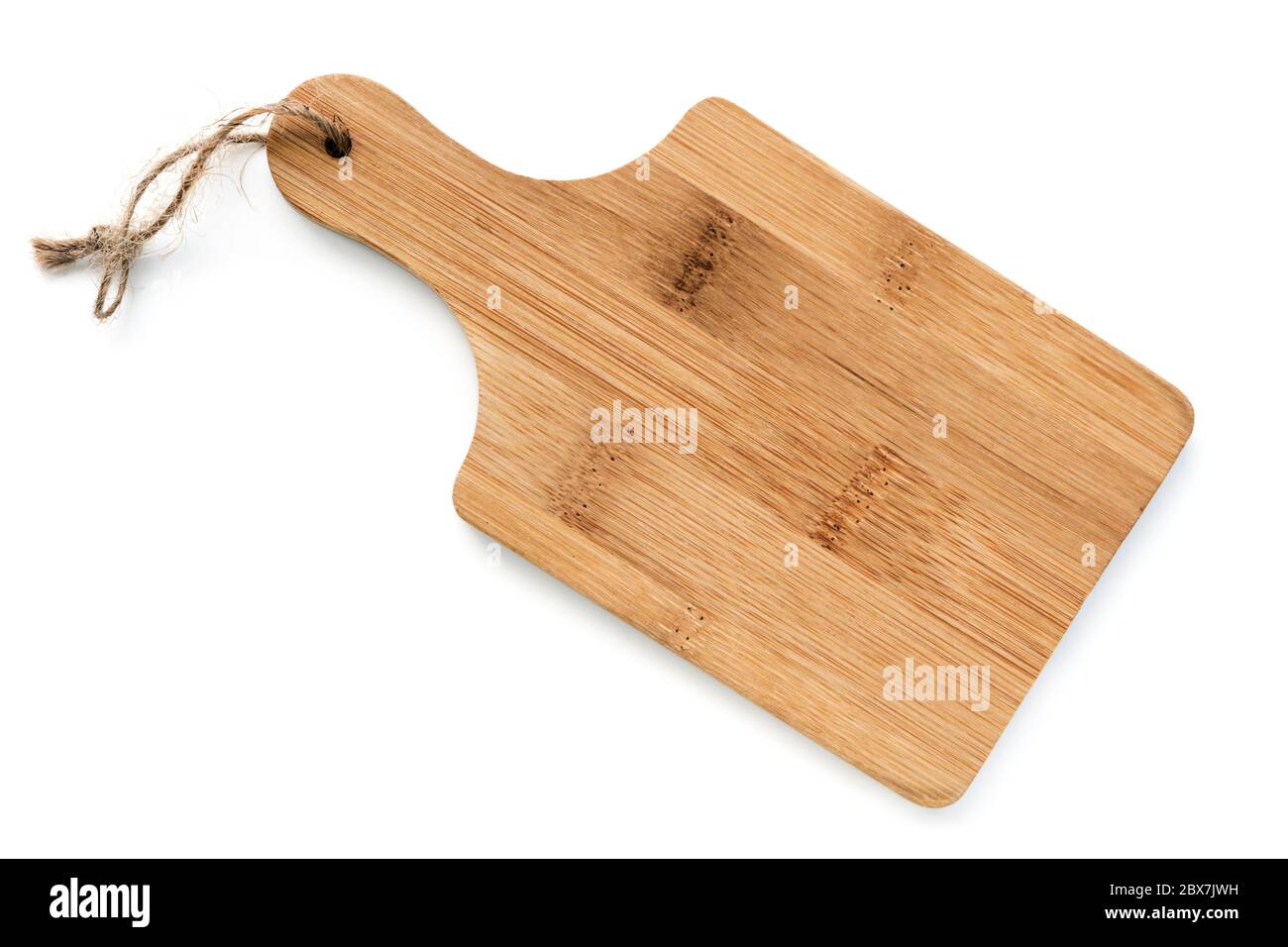 Wooden chopping board, isolated on white, top view Stock Photo - Alamy