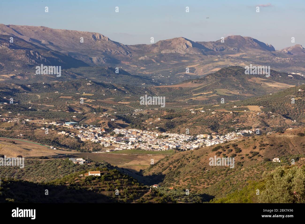 Riogordo village and landscape in Malaga province, Spain Stock Photo ...