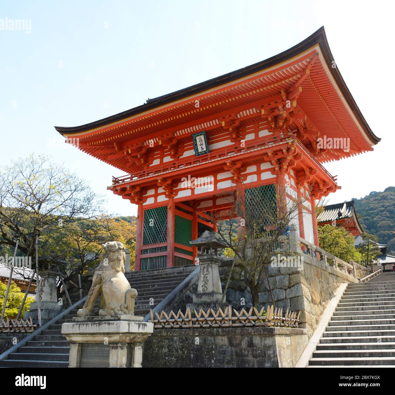 Red architect of Kiyomizu Temple in Kyoto of Japan Stock Photo - Alamy
