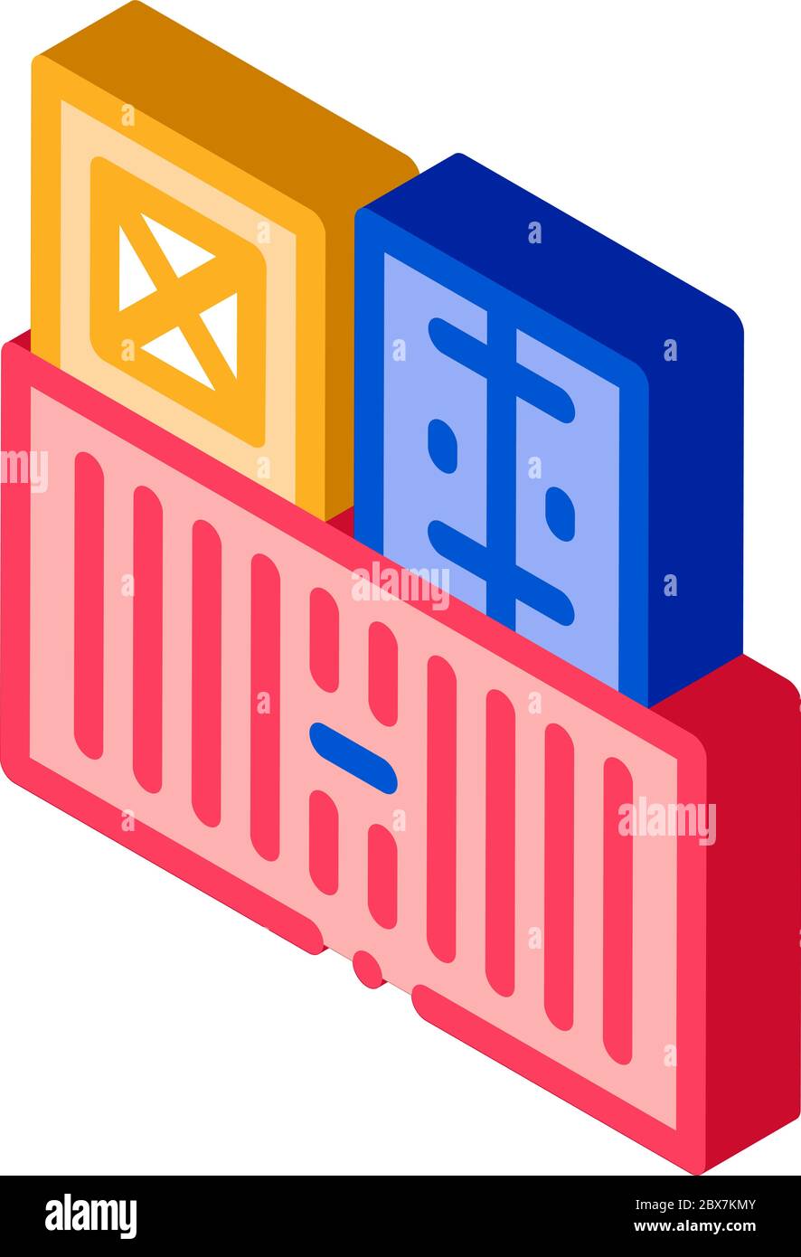 Cargo Containers isometric icon vector illustration Stock Vector Image ...