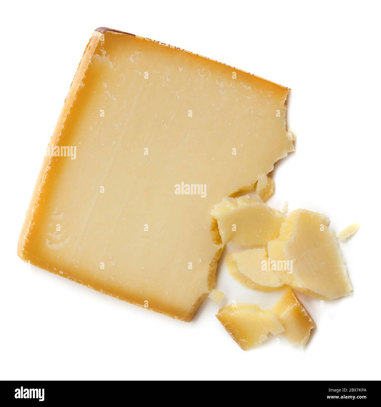 Gruyere cheese, isolated on white background Stock Photo - Alamy