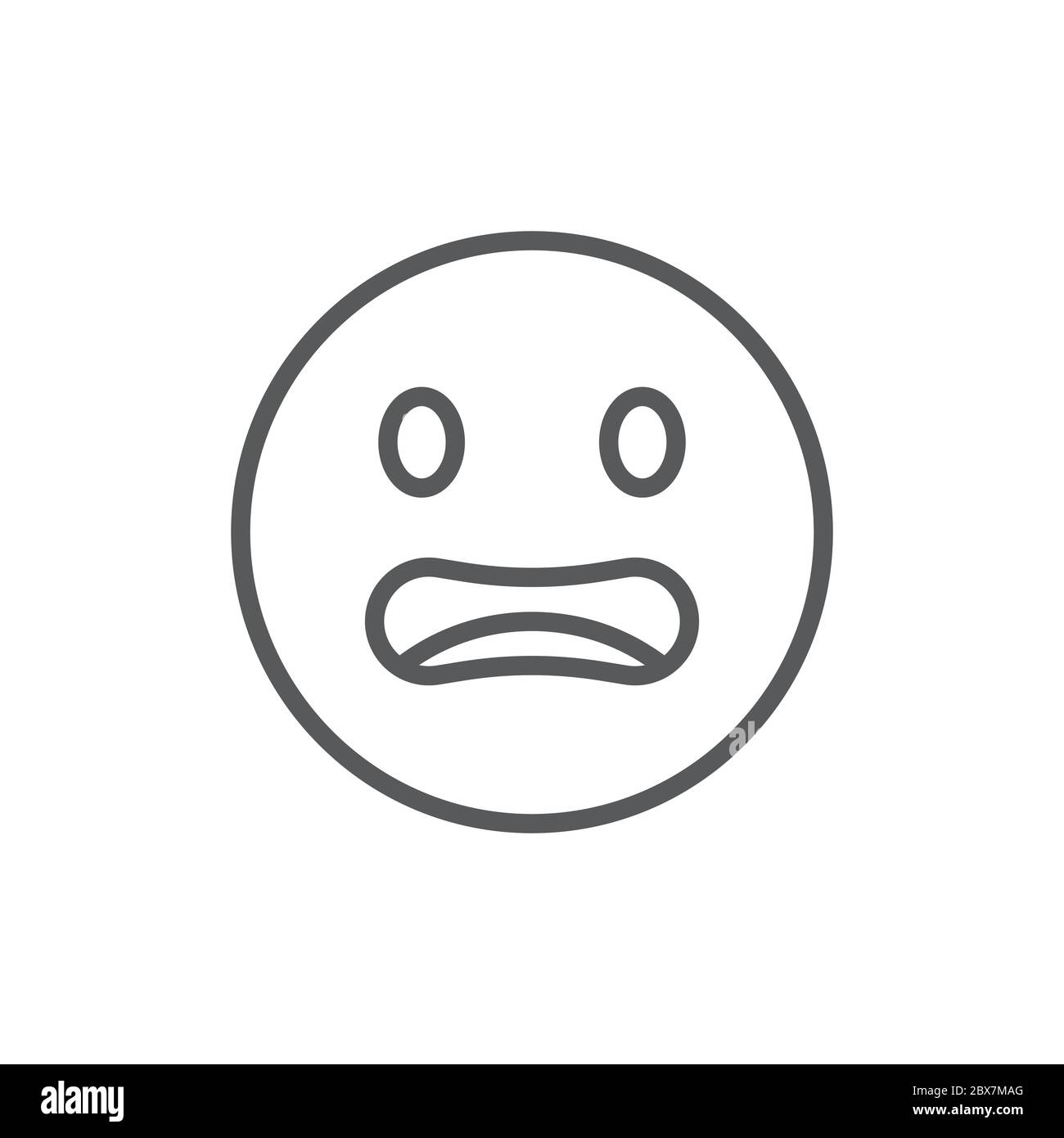 Worried Face emoticon vector icon symbol isolated on white background ...