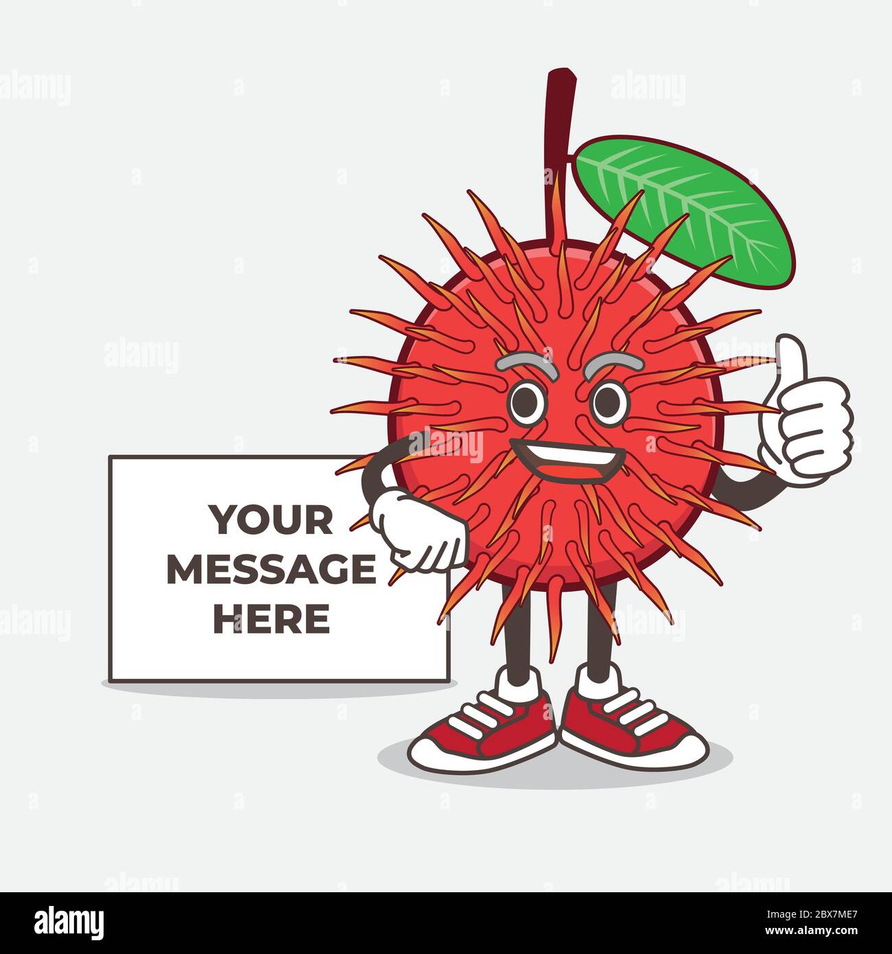 An illustration of Rambutan Fruit cartoon mascot character with ...