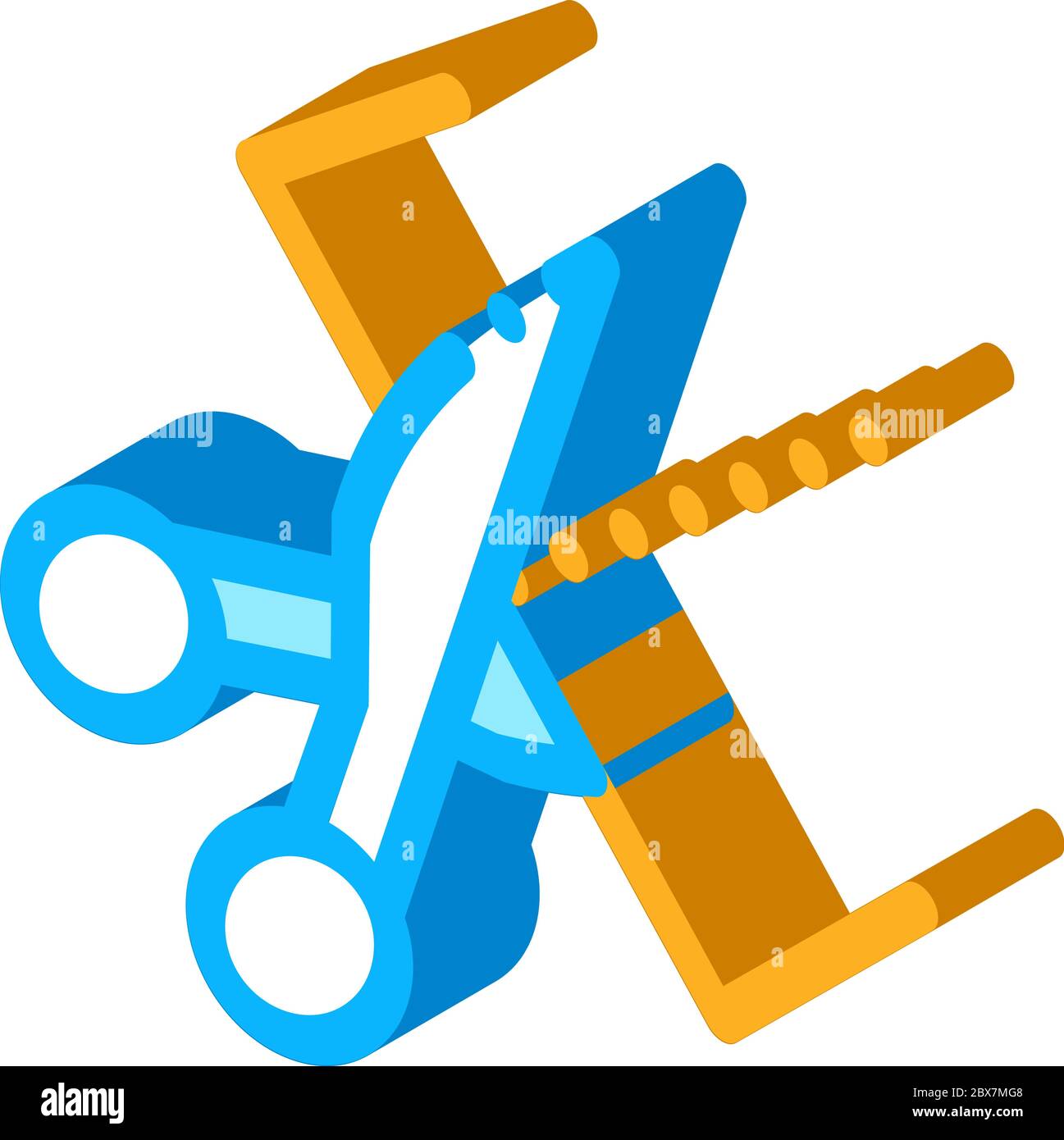 Scissors Cutting isometric icon vector illustration Stock Vector Image ...