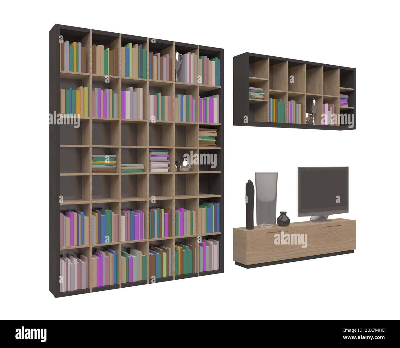 Full bookshelves Cut Out Stock Images & Pictures - Alamy