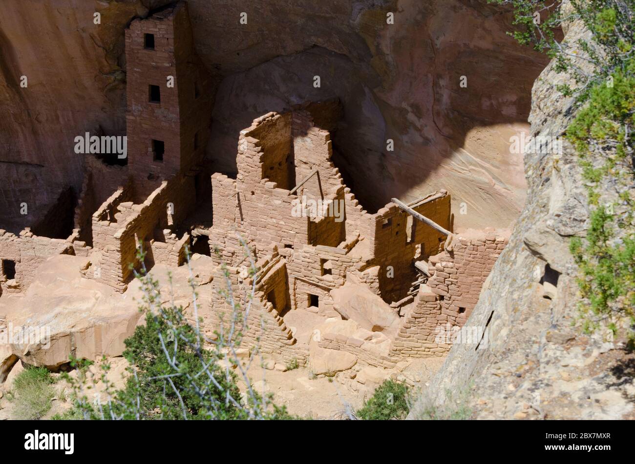 Pueblo cliff dwellings in Mesa Verde National Park, Colorado USA Stock ...