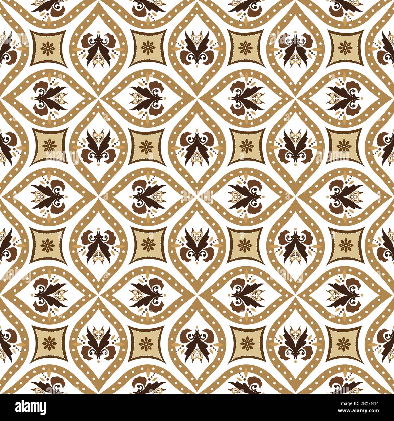 Central Java batik Art work with beautiful flower motif and seamless ...