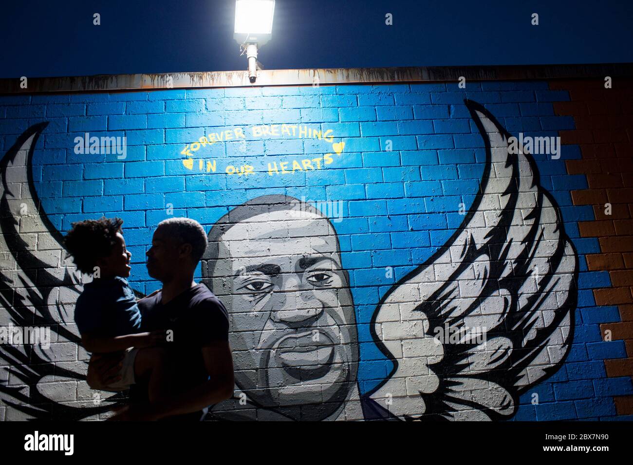 June 4, 2020: ROBERT SELLS holds his nephew JACKSON LUSTER as they ...