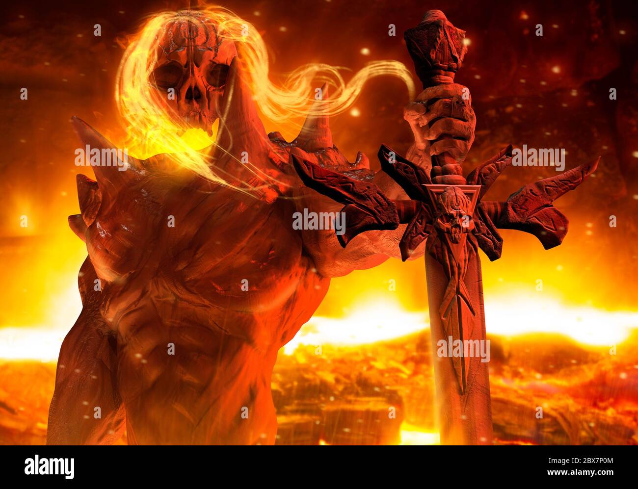 Flaming Demon Skulls