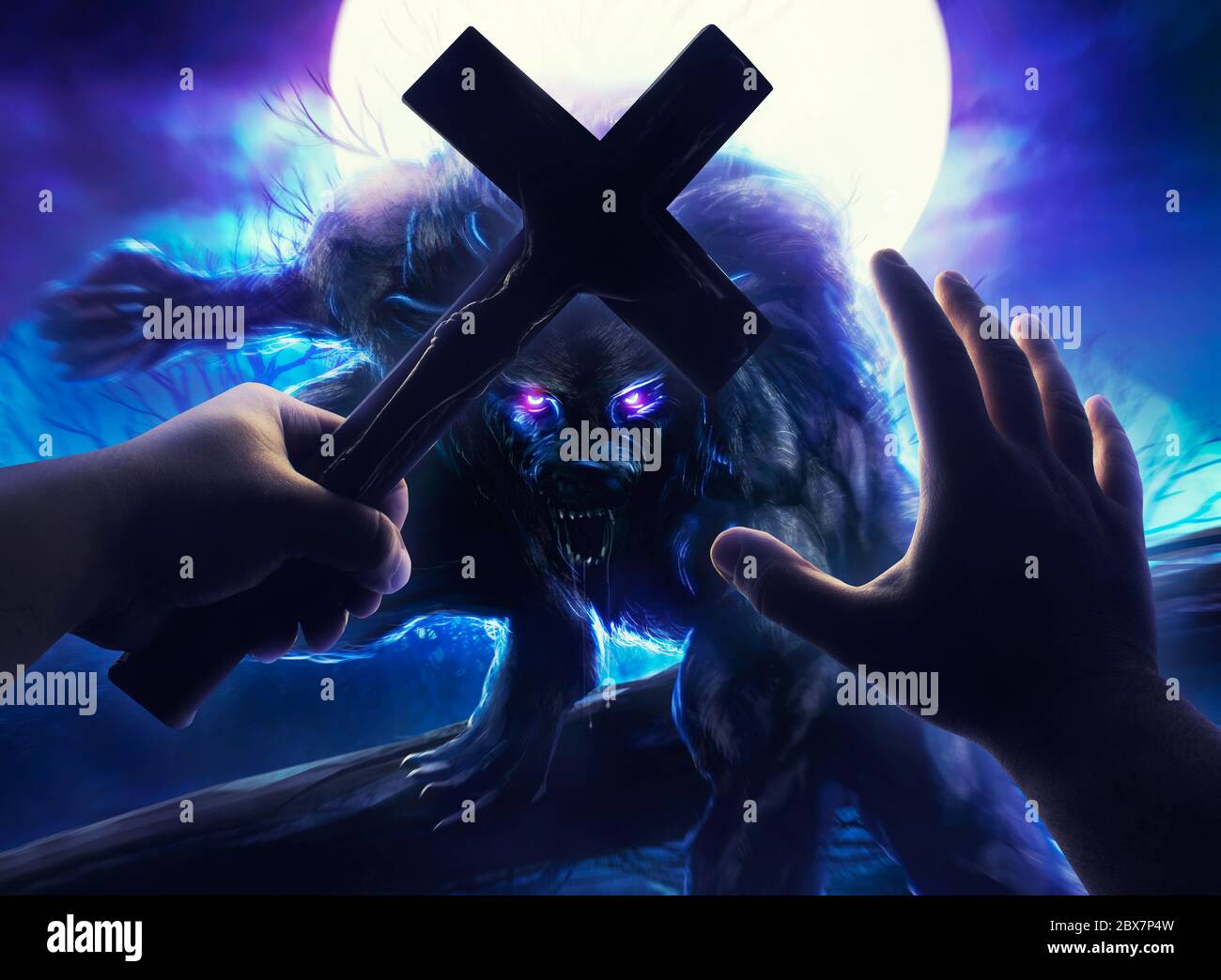 Illustration of a werewolf hi-res stock photography and images - Alamy