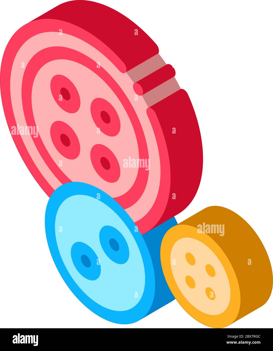Sewing Buttons isometric icon vector illustration Stock Vector Image ...