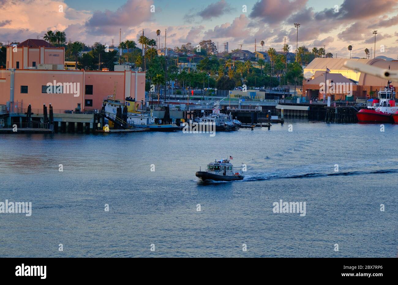 Police Boat in Los Angeles Harbor Stock Photo - Alamy