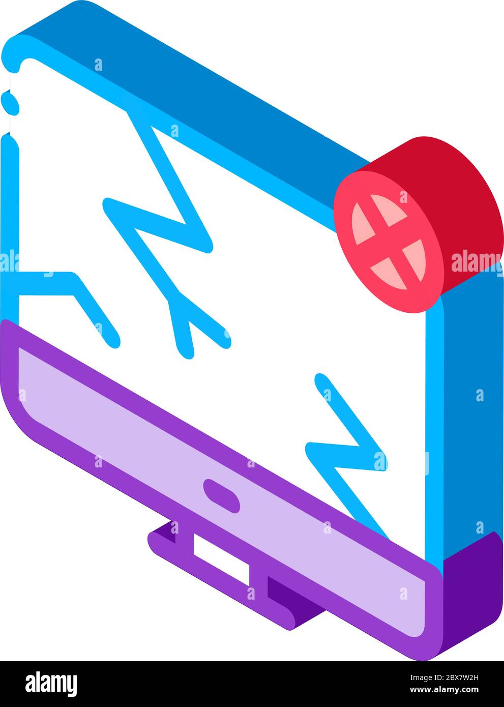 Wrecked Screen isometric icon vector illustration Stock Vector Image ...