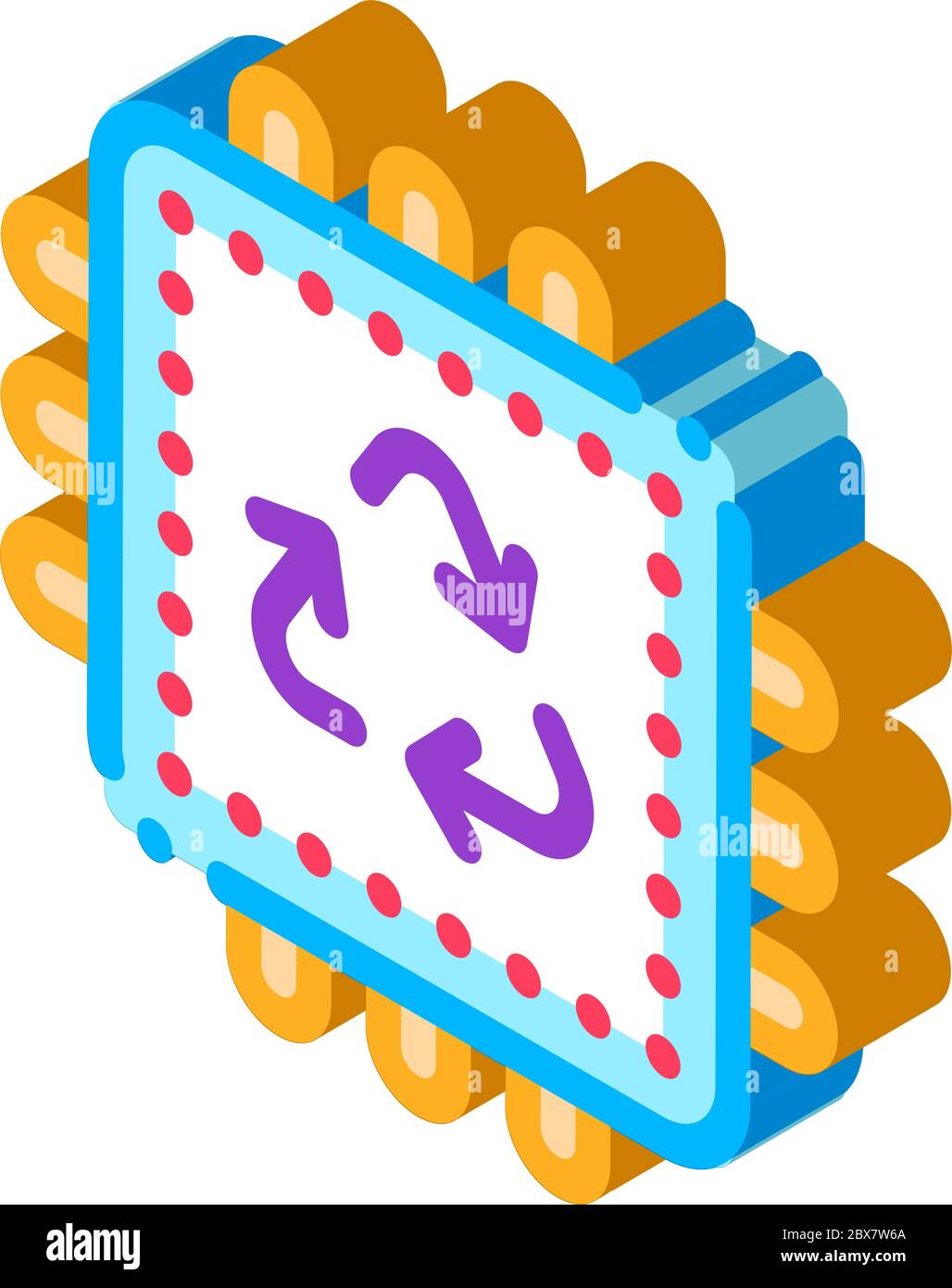 Recycle Processor isometric icon vector illustration Stock Vector Image ...