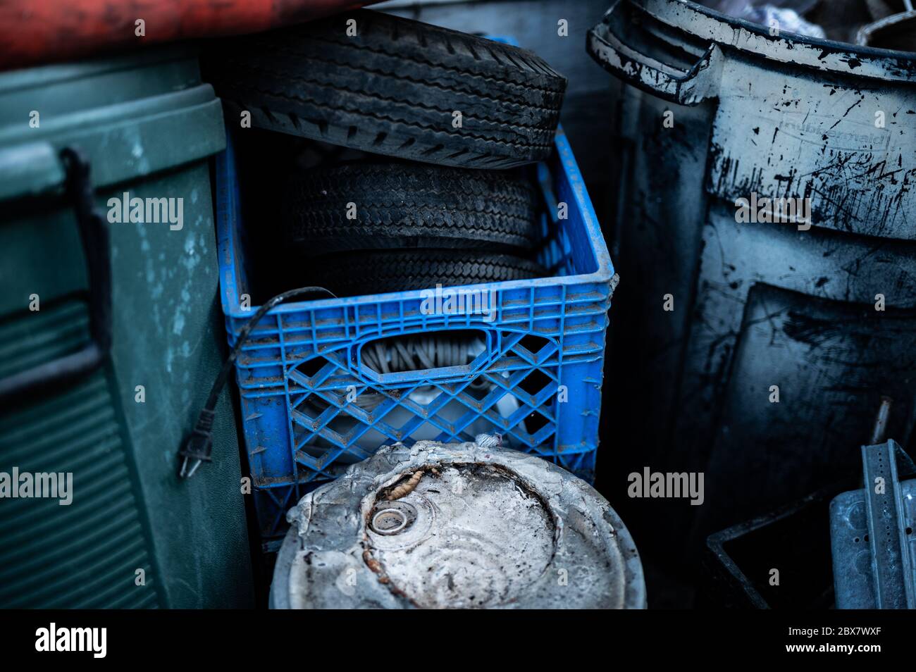 Weathered and rusted junk and tools up close Stock Photo - Alamy