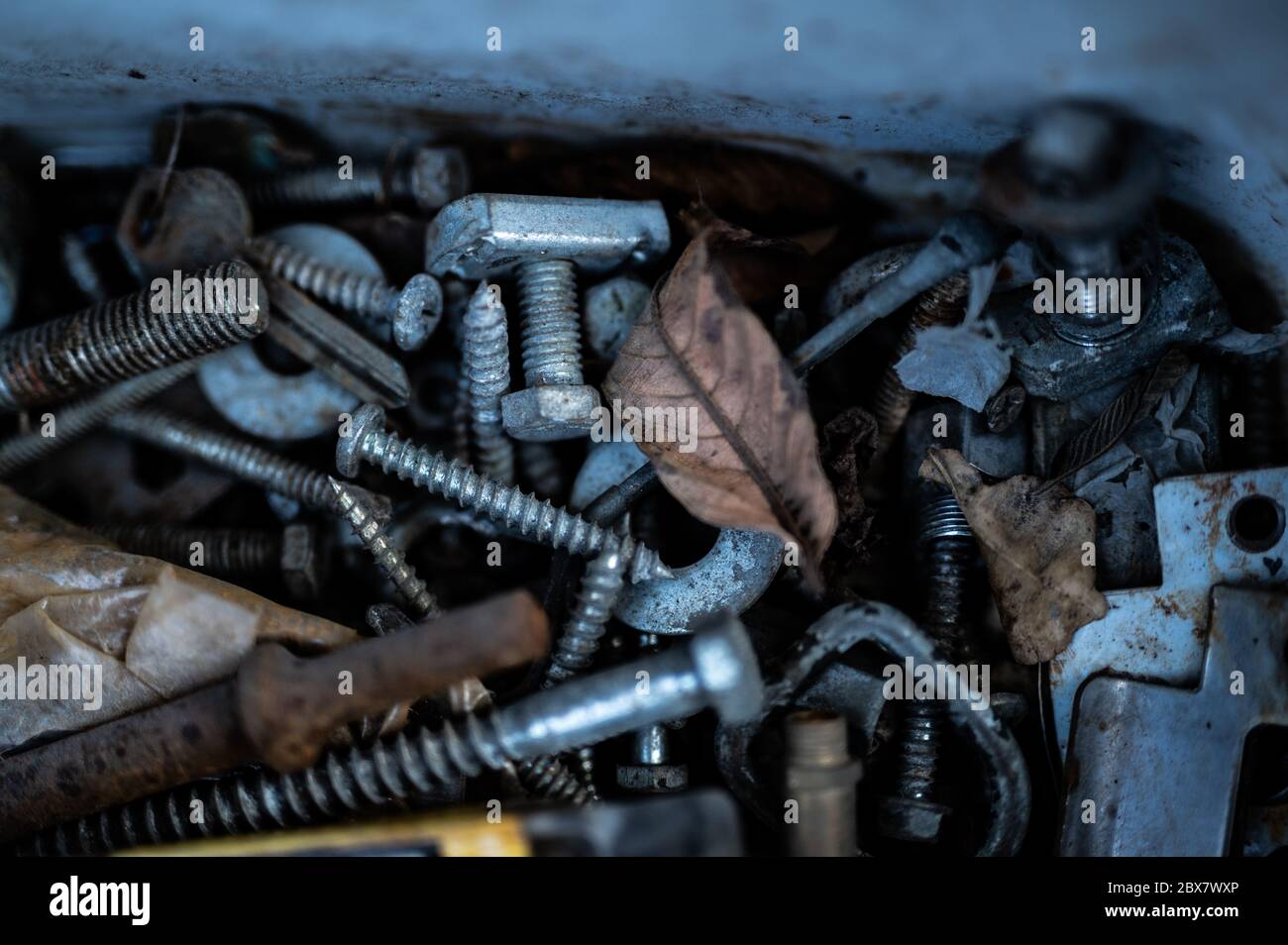 Weathered and rusted junk and tools up close Stock Photo - Alamy