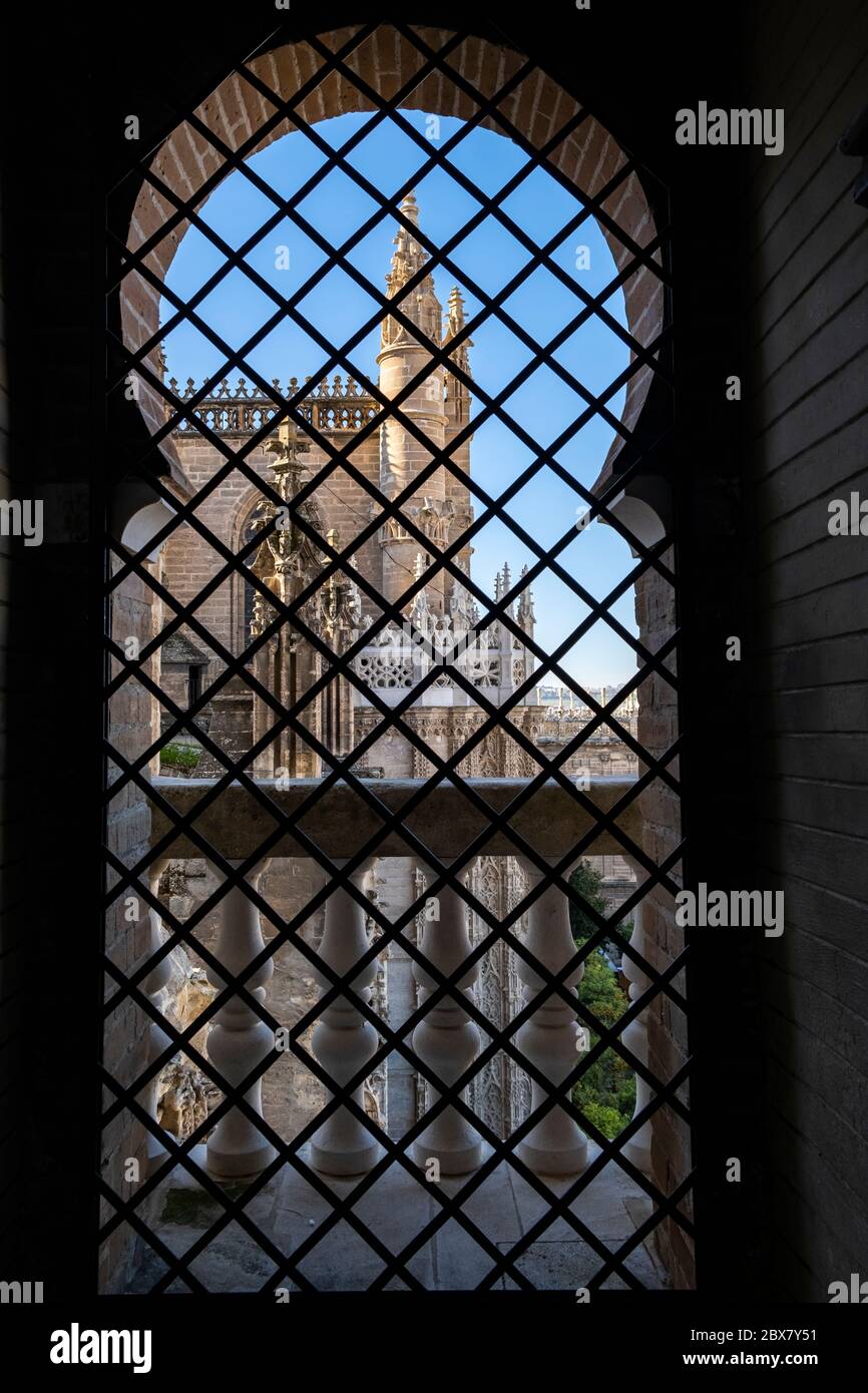 Characteristic window in arabesque style. Seville, Andalusia. spain ...