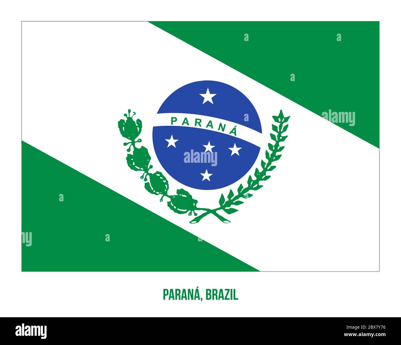 Parana Flag Vector Illustration on White Background. States Flag of ...