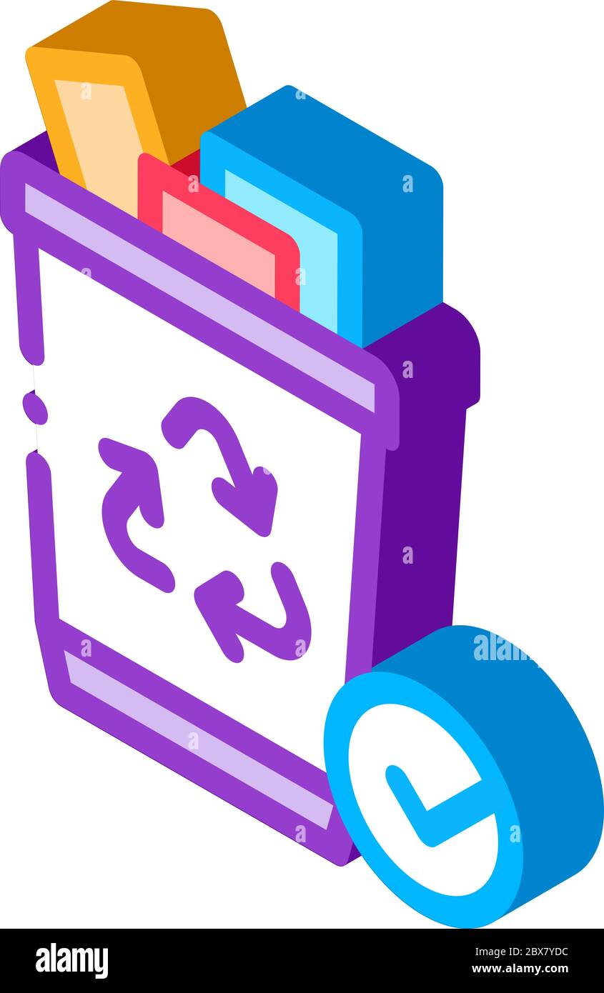 Recycling Trash isometric icon vector illustration Stock Vector Image ...