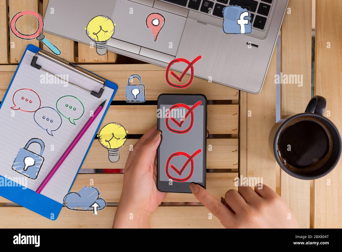 Free Sketch Of Digital Technology Information With Infographic Element ...
