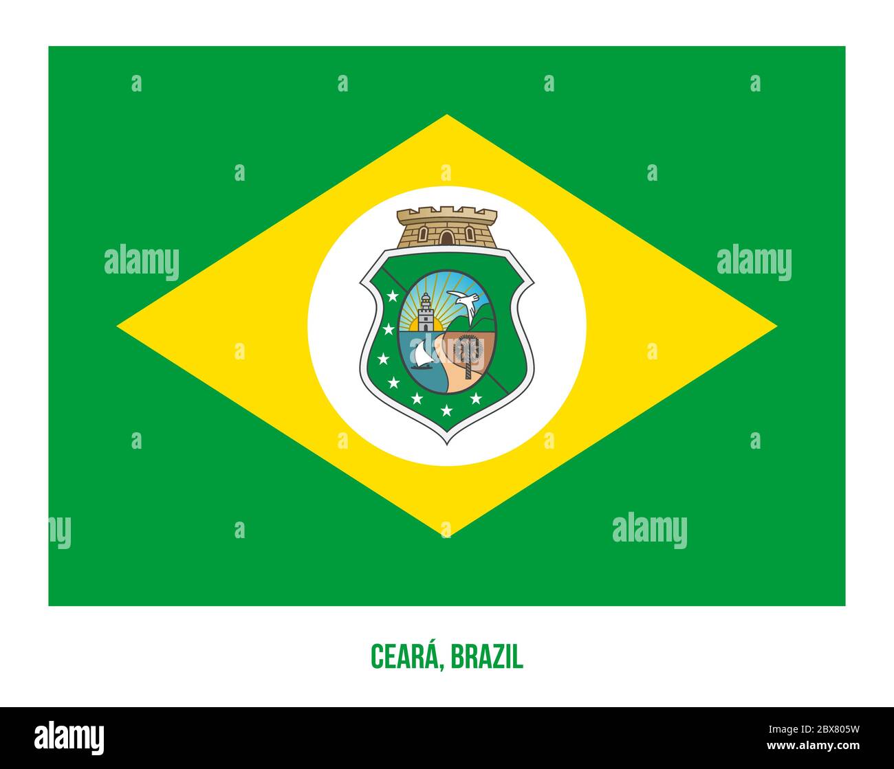 Ceara Flag Vector Illustration on White Background. States Flag of ...