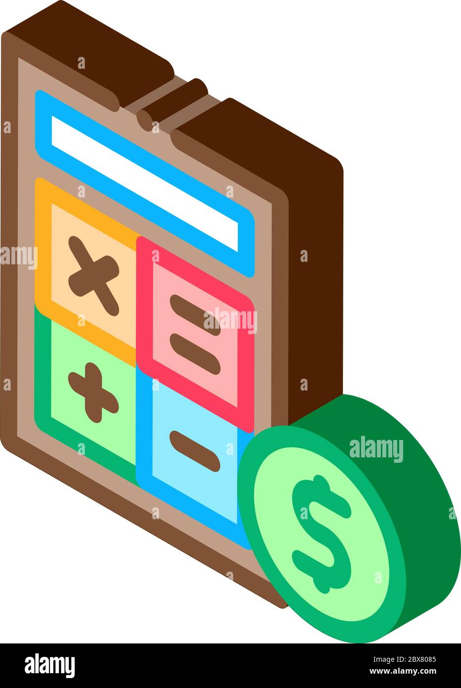 Calculator Coin isometric icon vector illustration Stock Vector Image ...