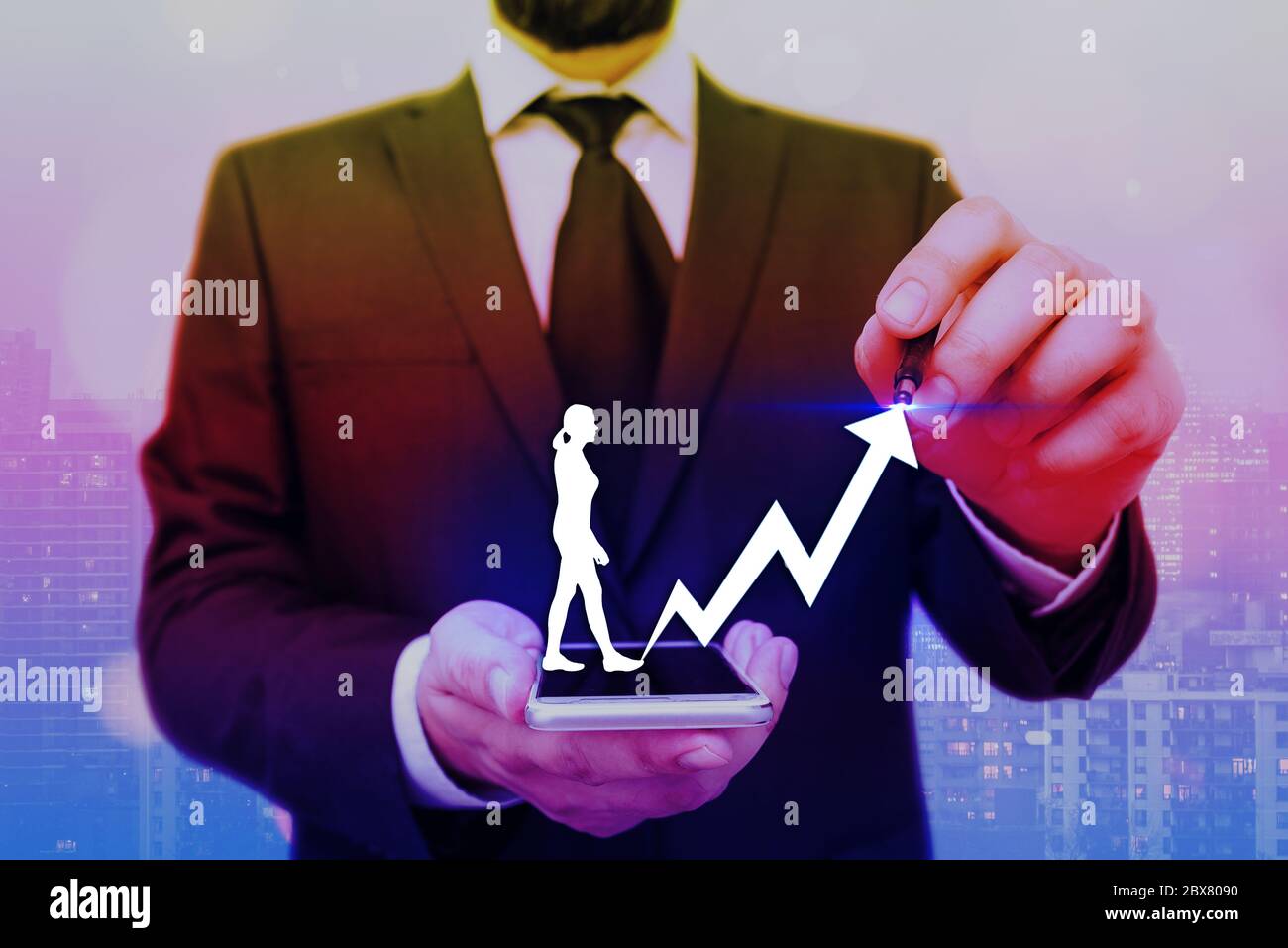 Arrow Symbol Going Upward Denoting Points Showing Significant ...