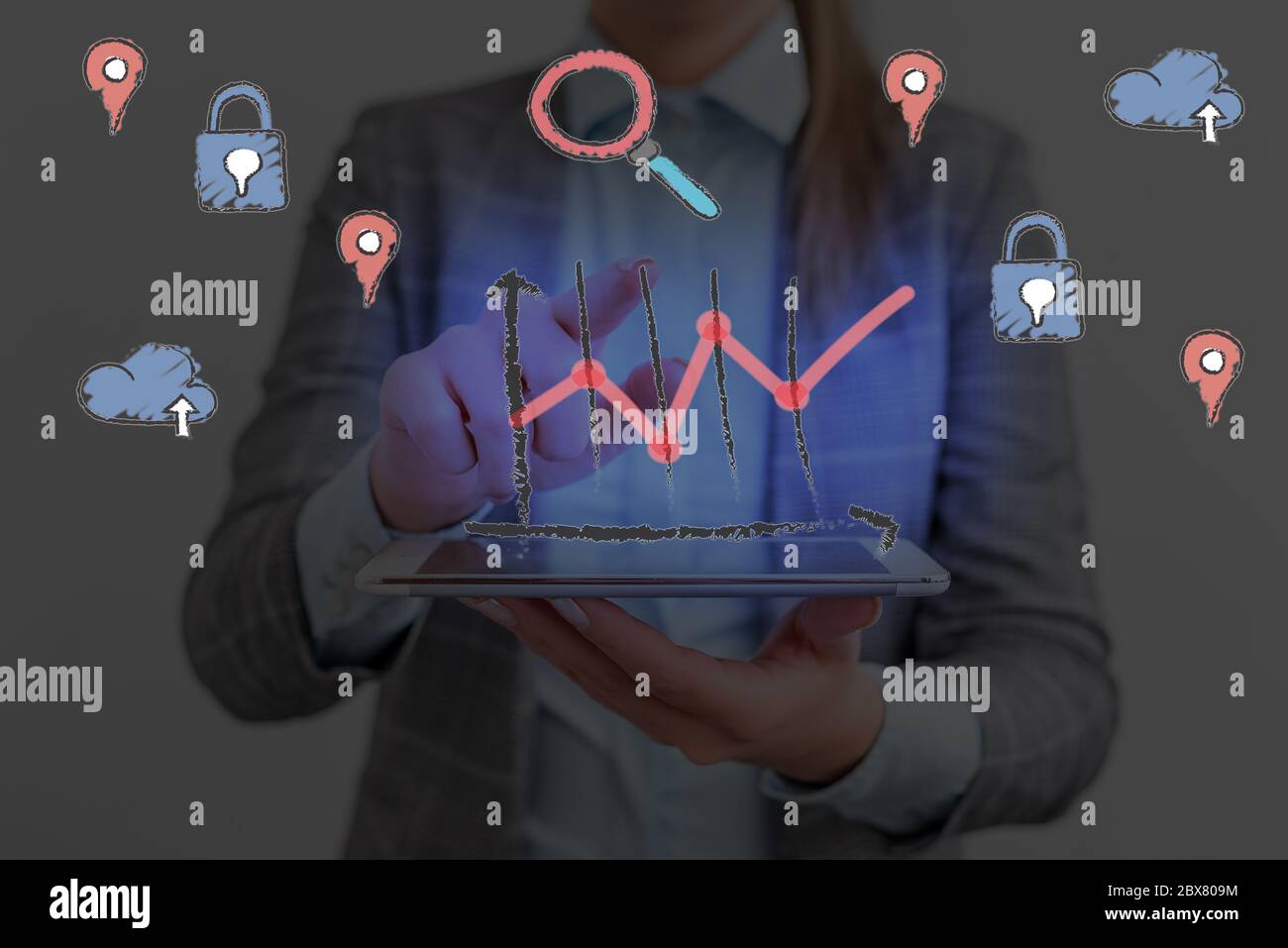 Free Sketch Of Digital Technology Information With Infographic Element ...