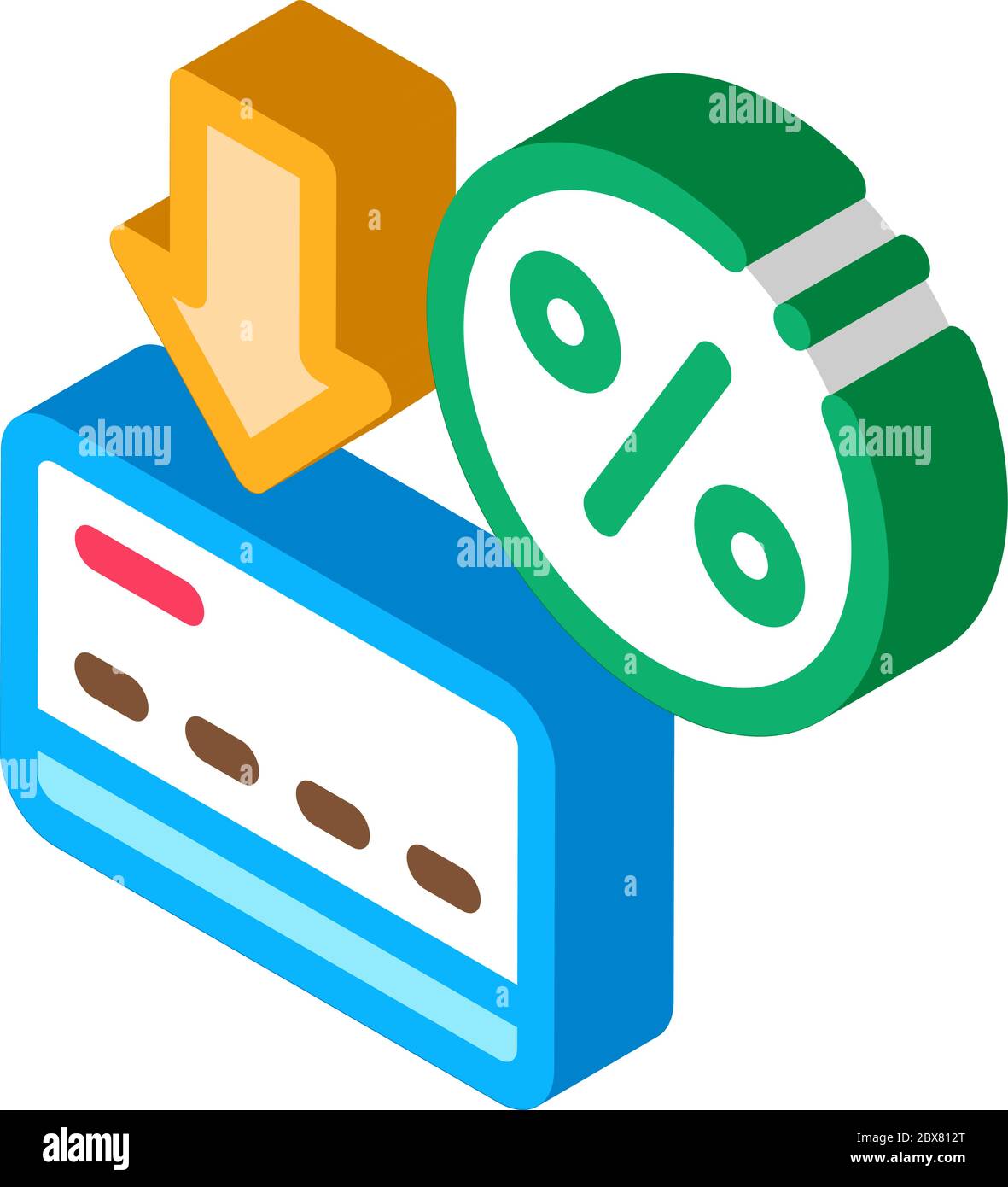 Card Percentage isometric icon vector illustration Stock Vector Image ...