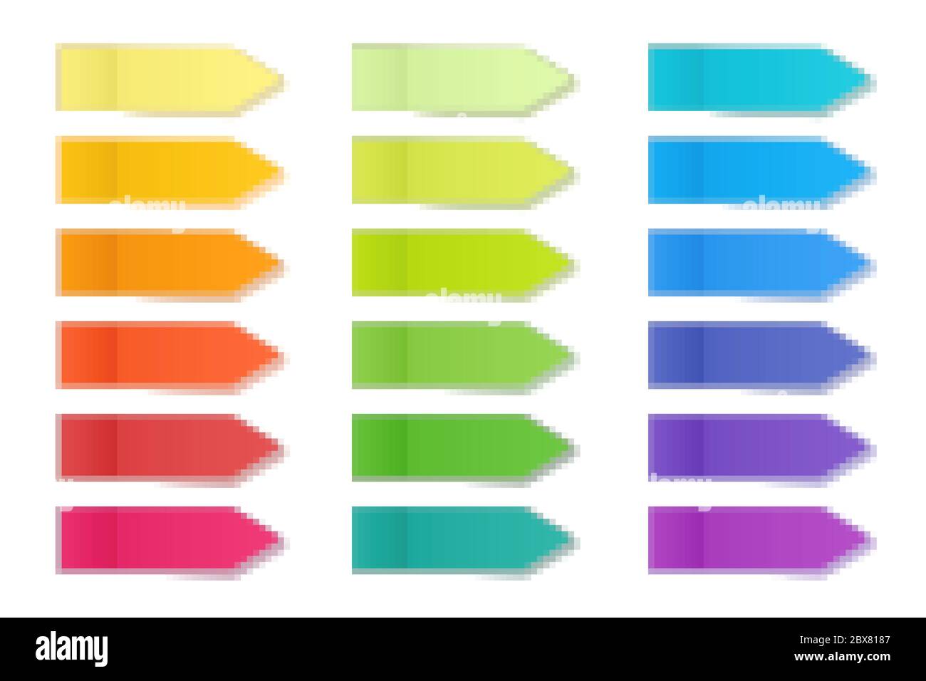 Realistic sticky notes collection. Arrow flag tabs. Post note stickers ...