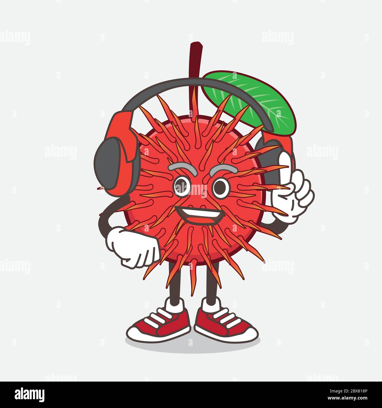 An illustration of Rambutan Fruit cartoon mascot character speaking on ...