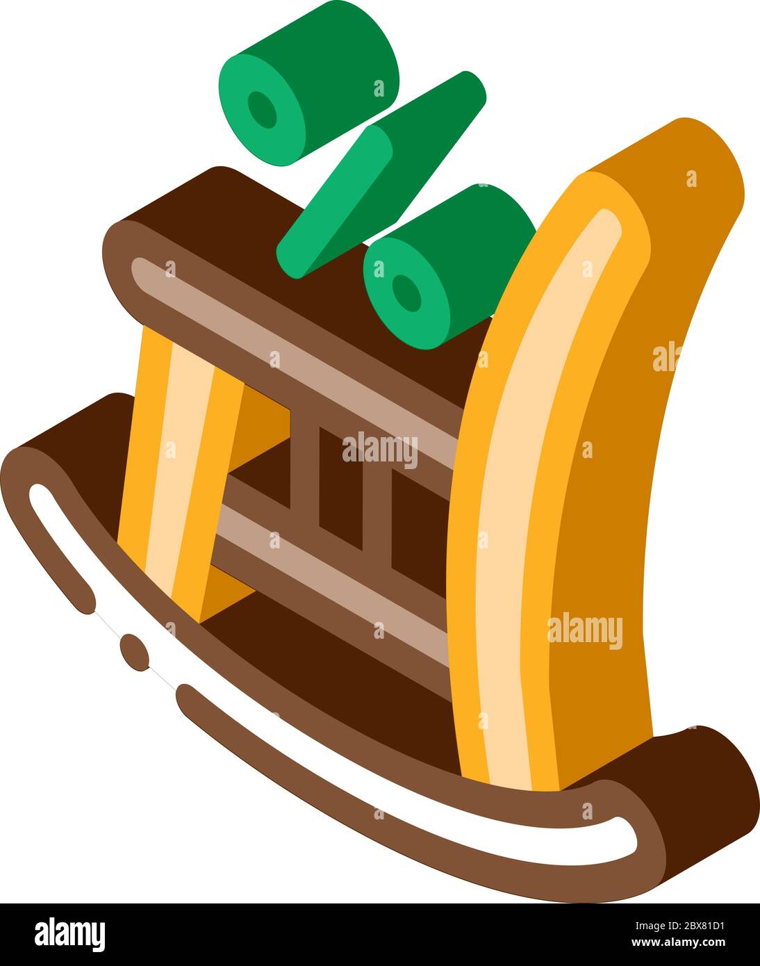 Rocking Chair isometric icon vector illustration Stock Vector Image ...