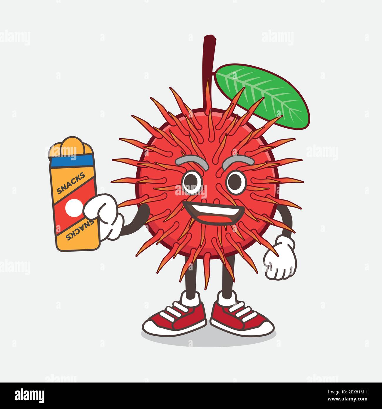 An illustration of Rambutan Fruit cartoon mascot character giving ...
