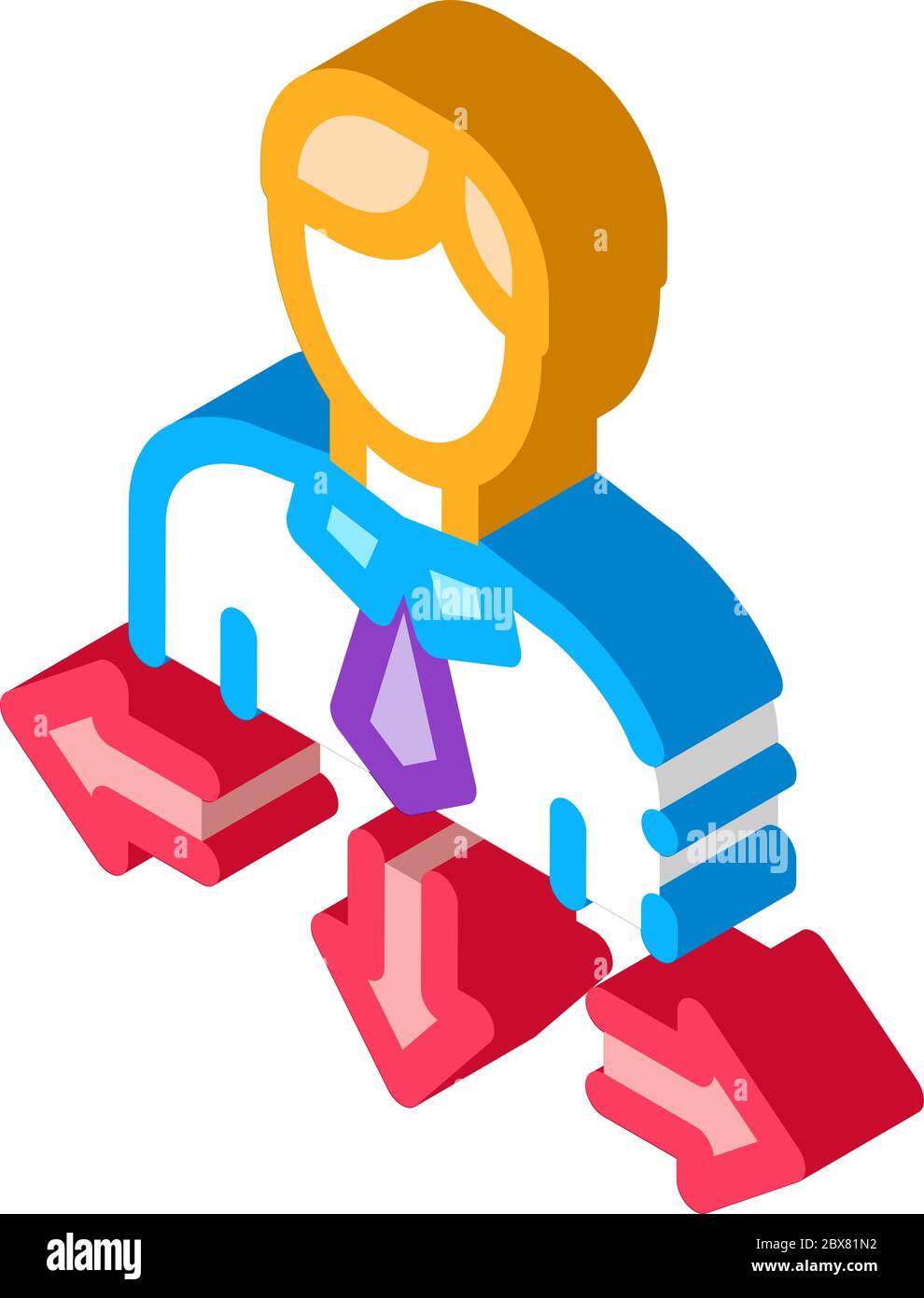 Human Man Arrows Isometric Icon Vector Illustration Stock Vector Image