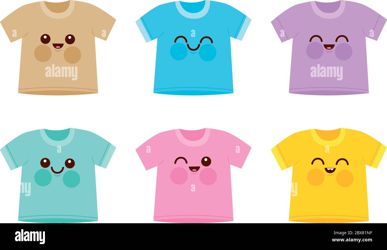 Colorful t-shirt character collection. Vector illustration Stock Vector ...