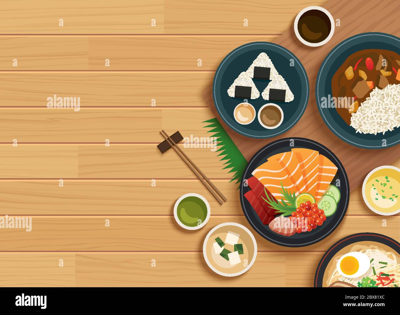 Food japanese set menu Stock Vector Images - Alamy
